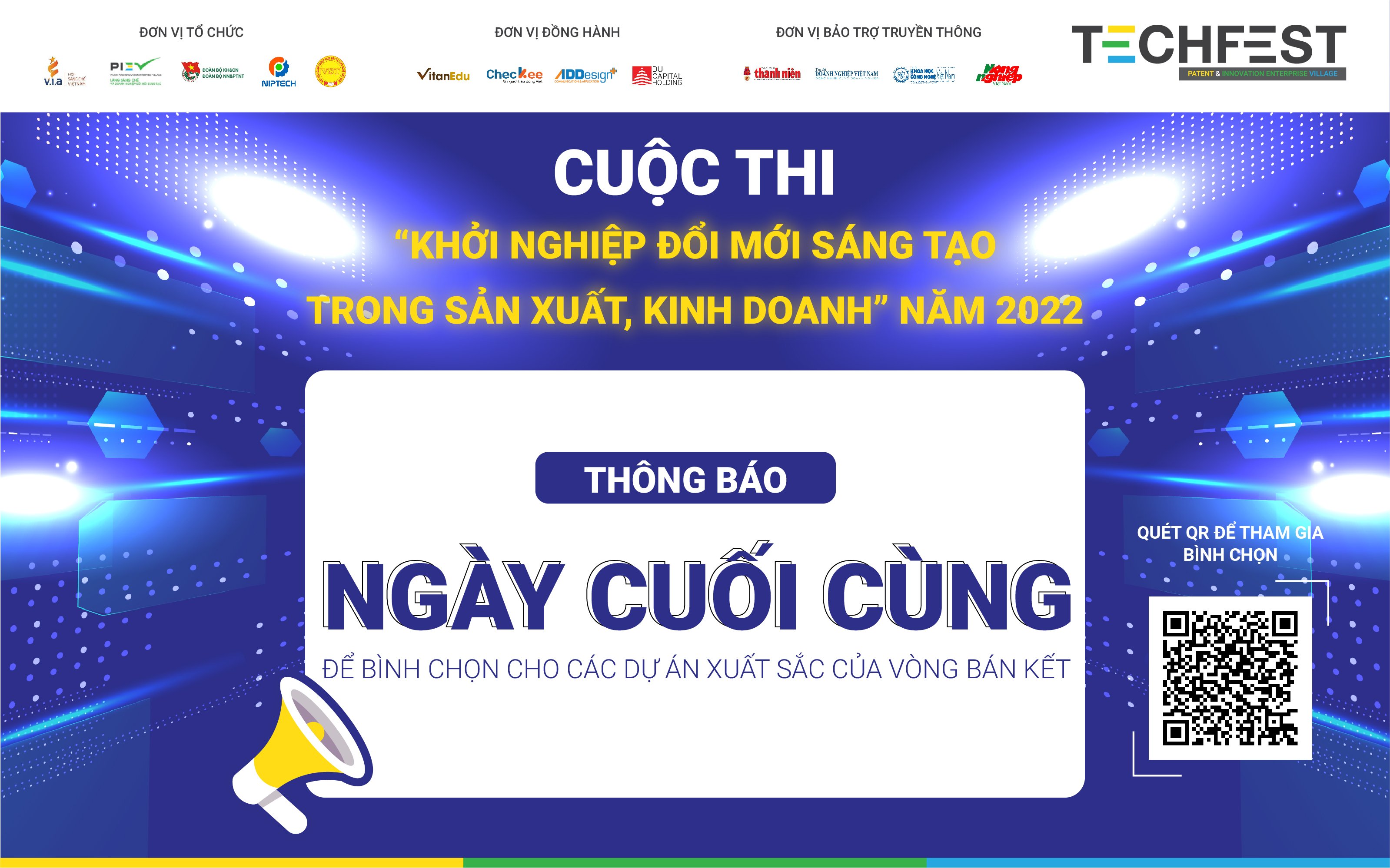 Ngày Bình Chọn Cuối Cùng Cho Các Dự án Vòng Bán Kết Cuộc Thi Khởi Nghiệp đổi Mới Sáng Tạo